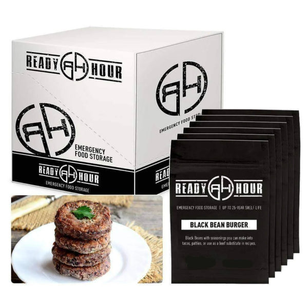 Ready Hour Black Bean Burger Case 6 Pack – Westside Tactical